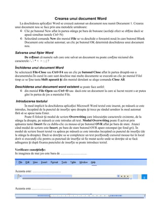 Crearea unui document Word | PDF