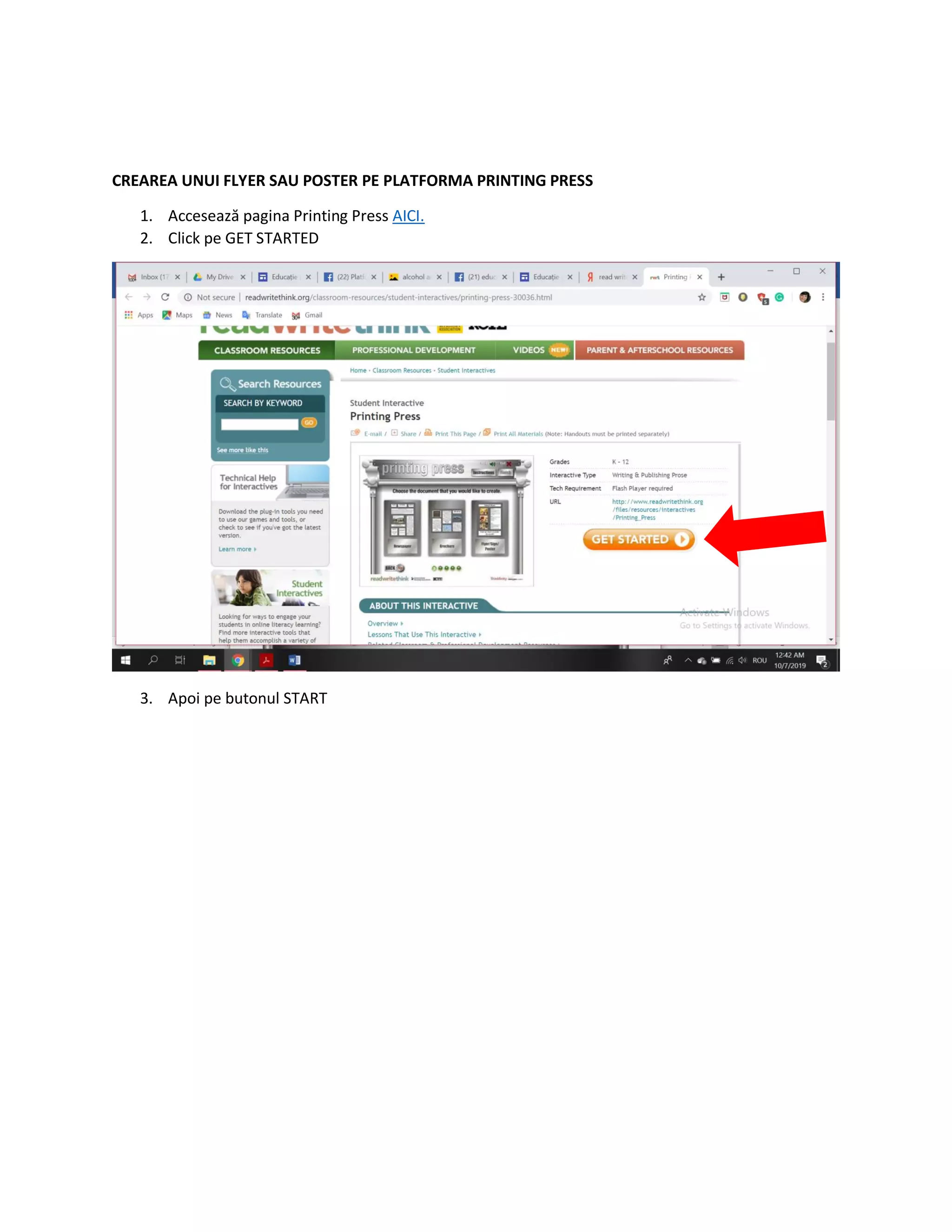 Crearea unui flyer sau poster pe platforma Printing Press | PDF