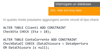 Creare tabelle sul database MySql | PPT