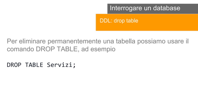 Creare tabelle sul database MySql | PPT