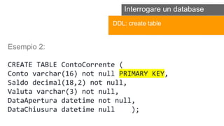Creare tabelle sul database MySql | PPT