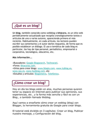 Crear un blog | PDF