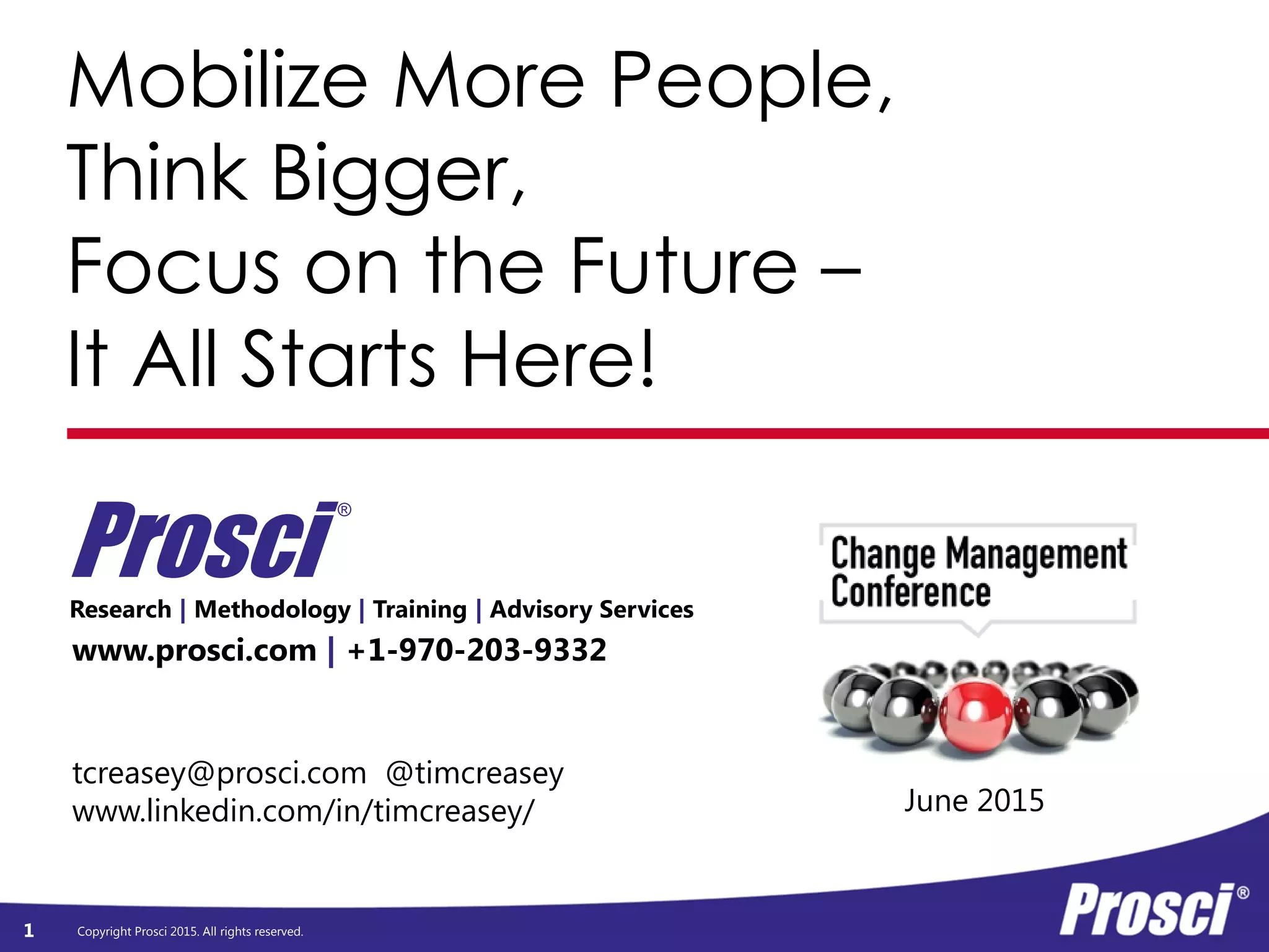 Prosci Change Scorecard - TCB Change Management 2015 | PDF