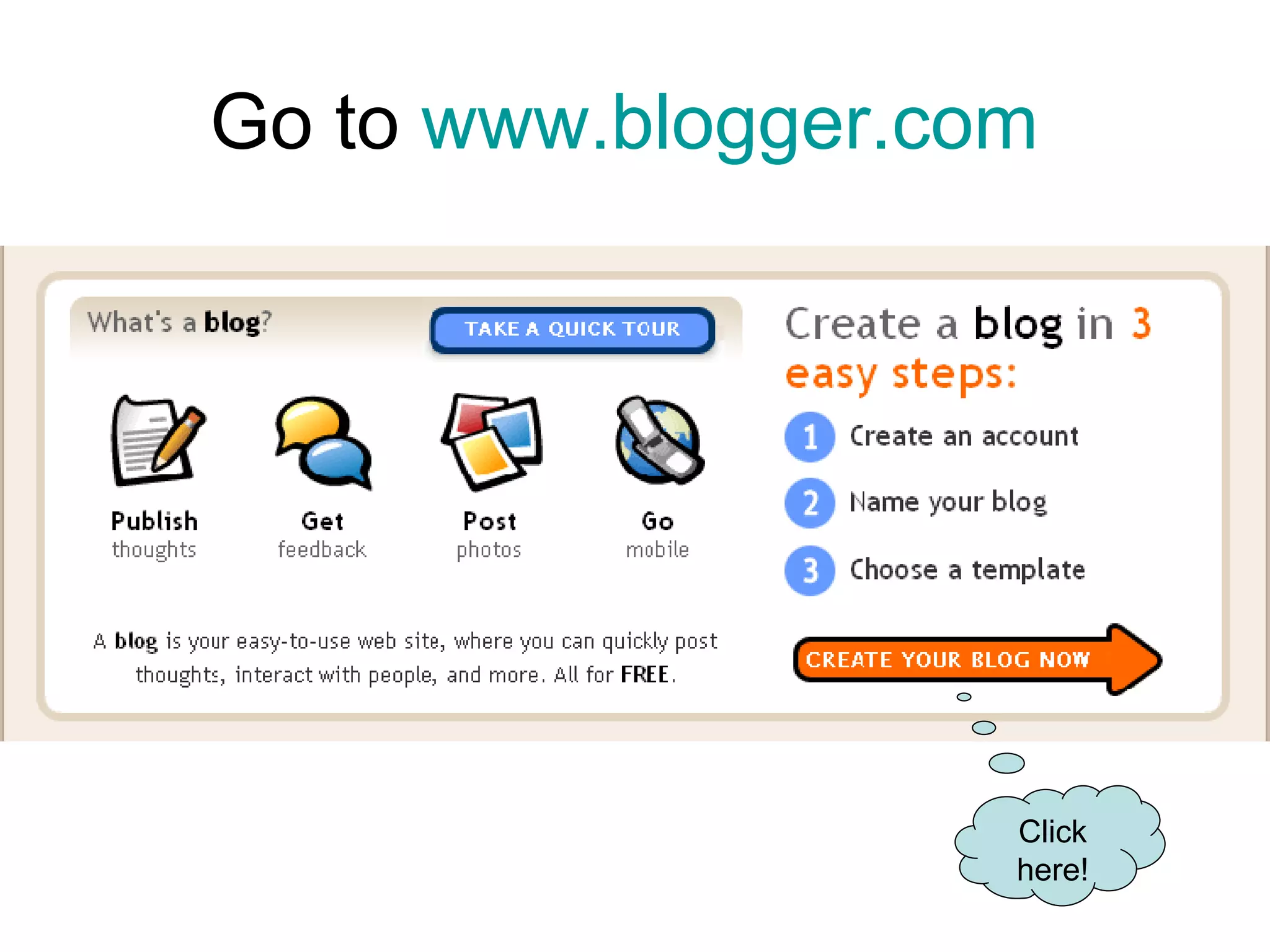 Create A Blog In 3 Steps | PPT