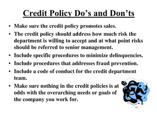 Create a Credit Policy Manual | PDF