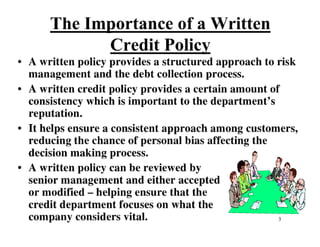 Create a Credit Policy Manual | PDF