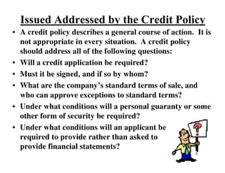 Create a Credit Policy Manual | PDF