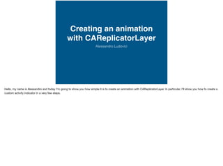 Create an animation with CAreplicatorLayer | PPT