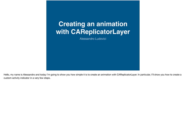 Create an animation with CAreplicatorLayer | PPT