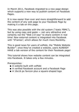 Create Facebook Pages | PDF