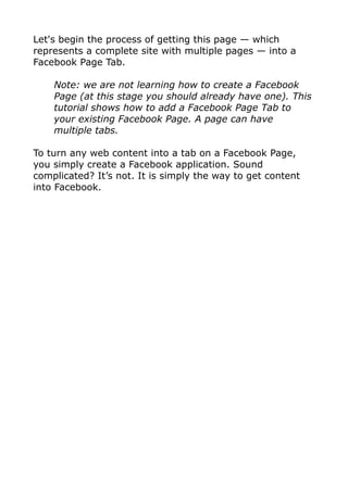 Create Facebook Pages | PDF
