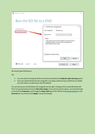 create windows 10 iso mage from existing installation | DOCX