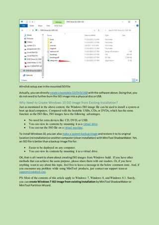create windows 10 iso mage from existing installation | DOCX