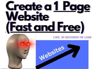 Fast and Free 1 Page Website | PPT
