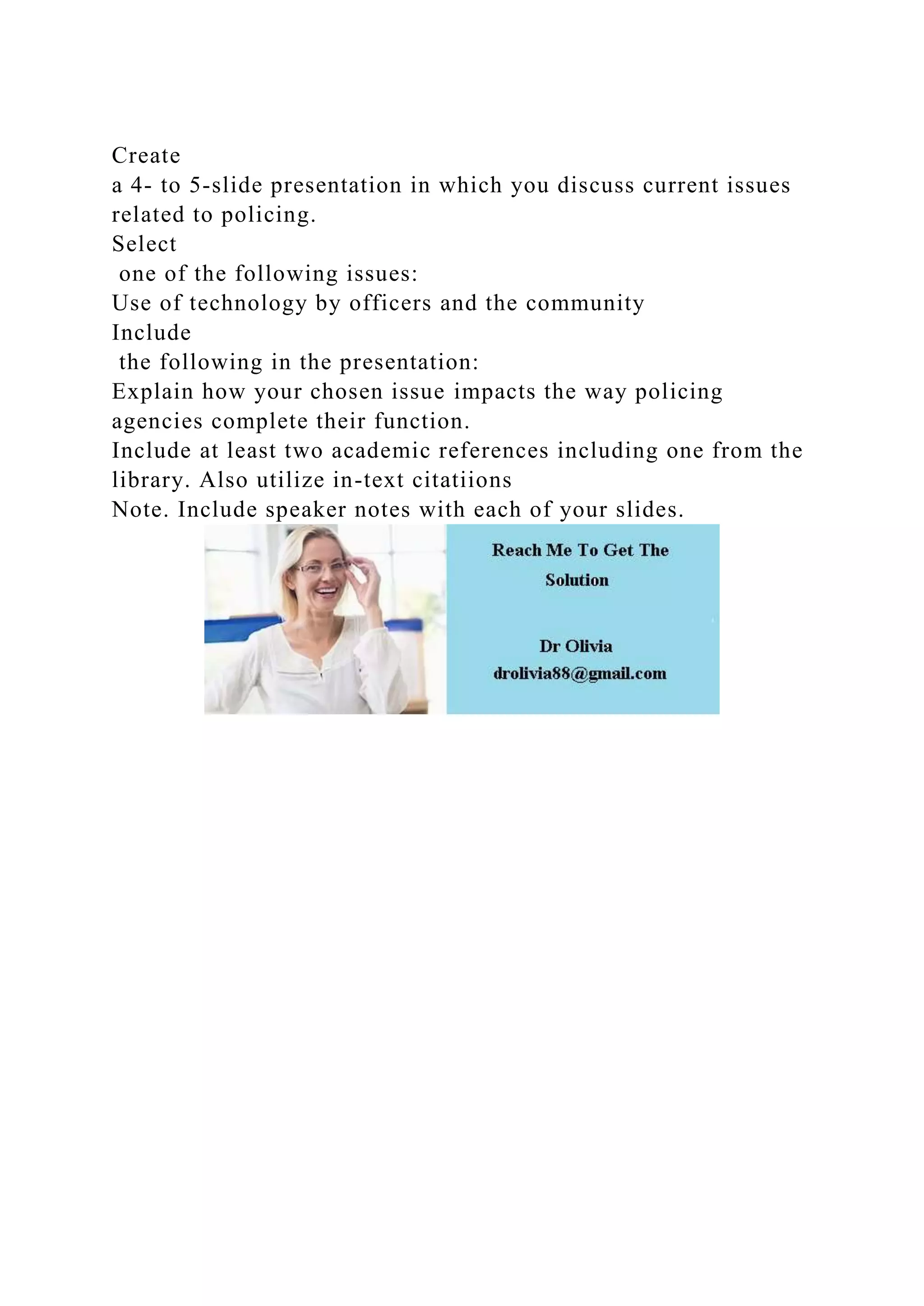 Create a 4- to 5-slide presentation in which you discuss current i.docx