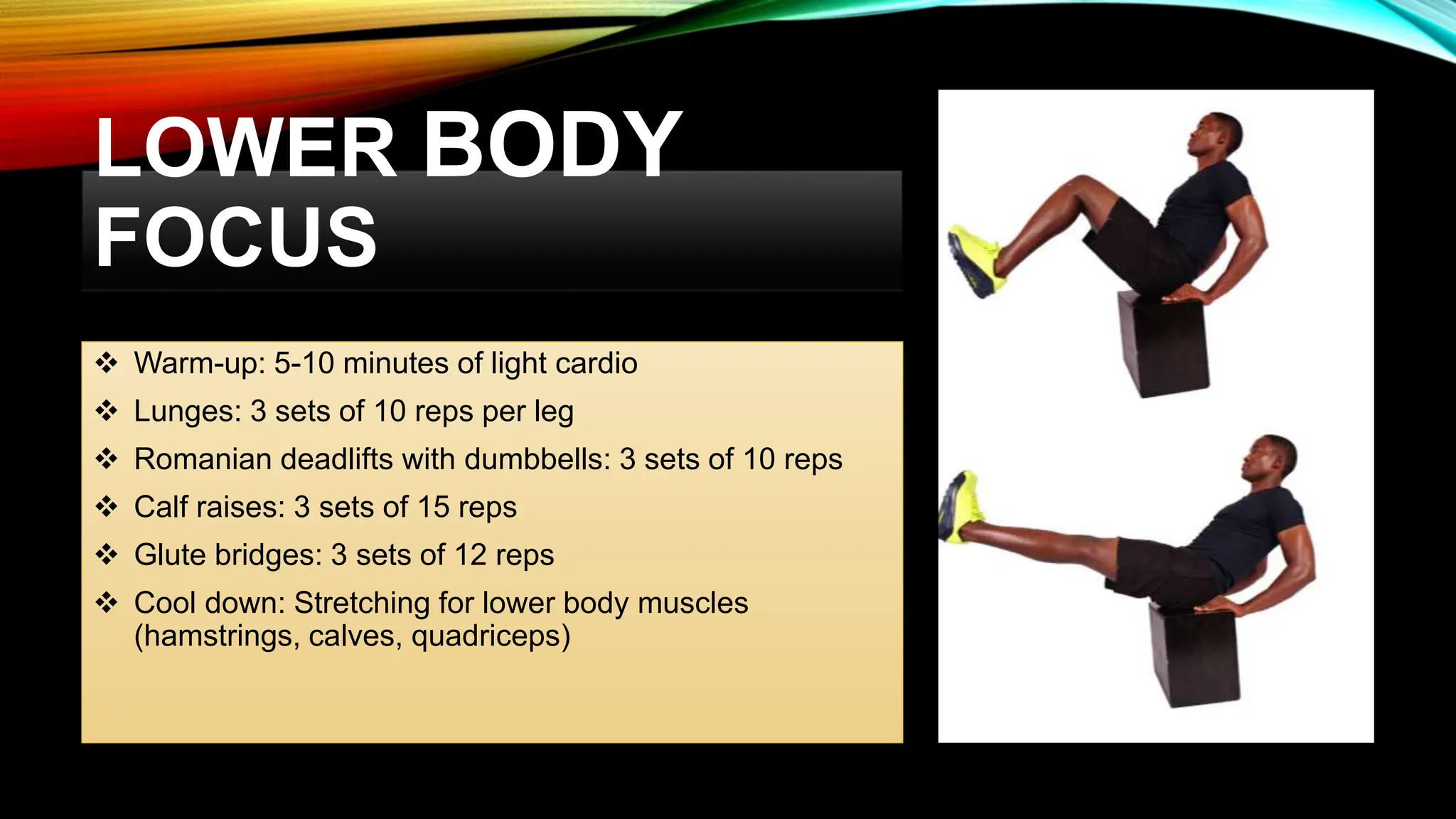 Create a first 7-day workout plan to backback .pptx
