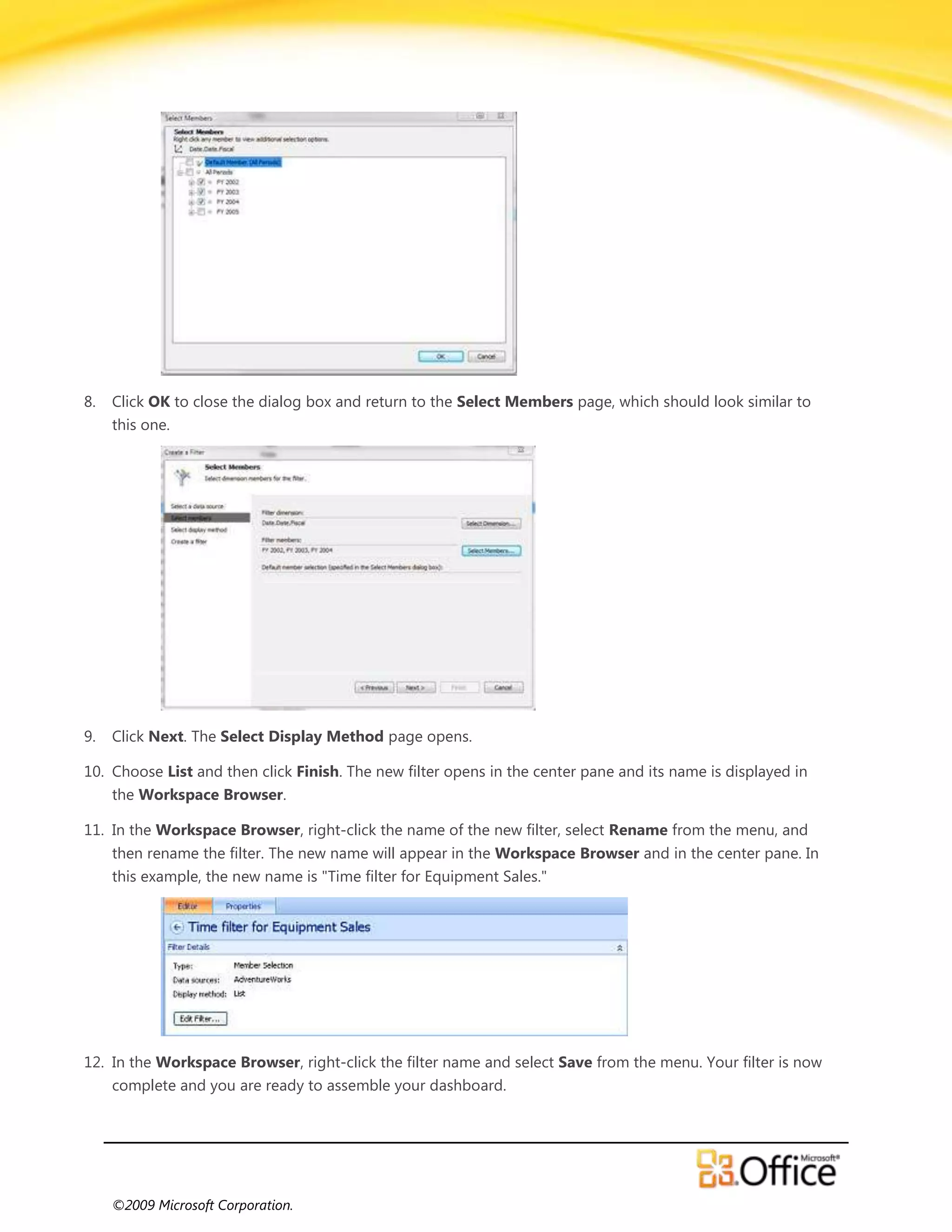 Create a basic performance point dashboard epc | DOCX