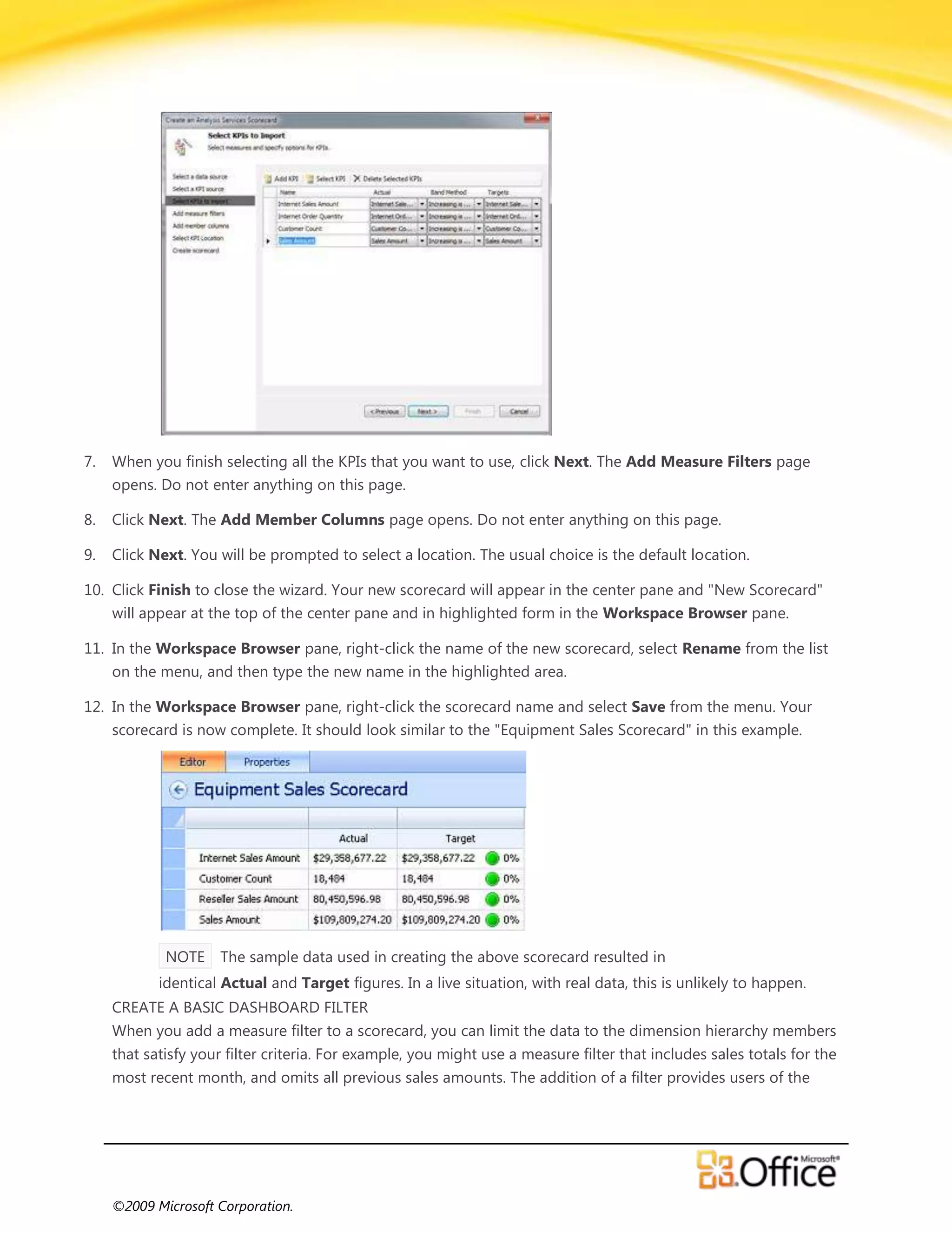 Create a basic performance point dashboard epc | DOCX