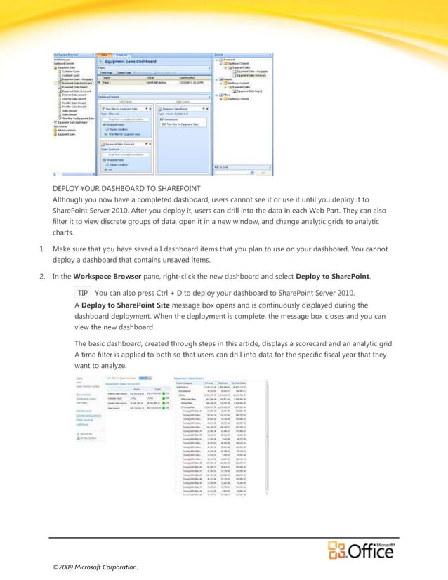 Create a basic performance point dashboard epc | PDF