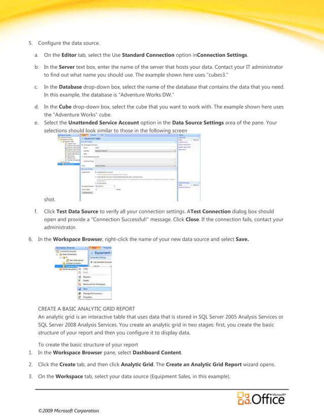 Create a basic performance point dashboard epc | PDF