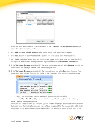 Create a basic performance point dashboard epc | DOCX