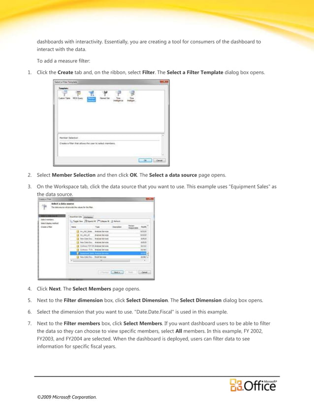 Create a basic performance point dashboard epc | PDF
