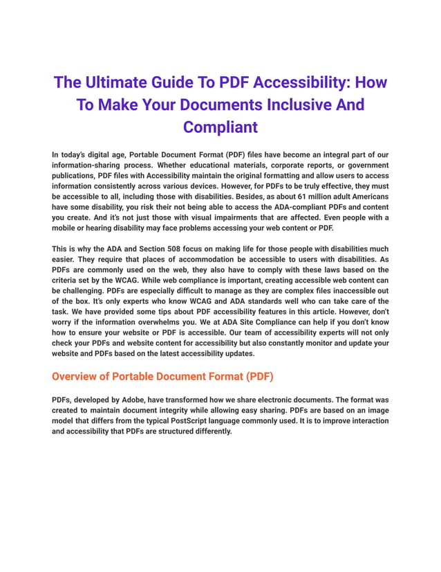 Create Accessible PDFs | PDF