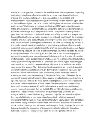 Creating and Configuring Account Types in Your System | PDF