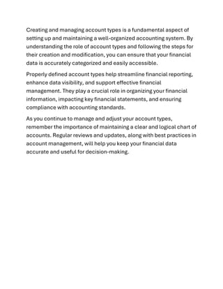 Creating and Configuring Account Types in Your System | PDF