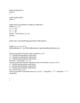Create a class named Point that represent points in in three dimension.docx