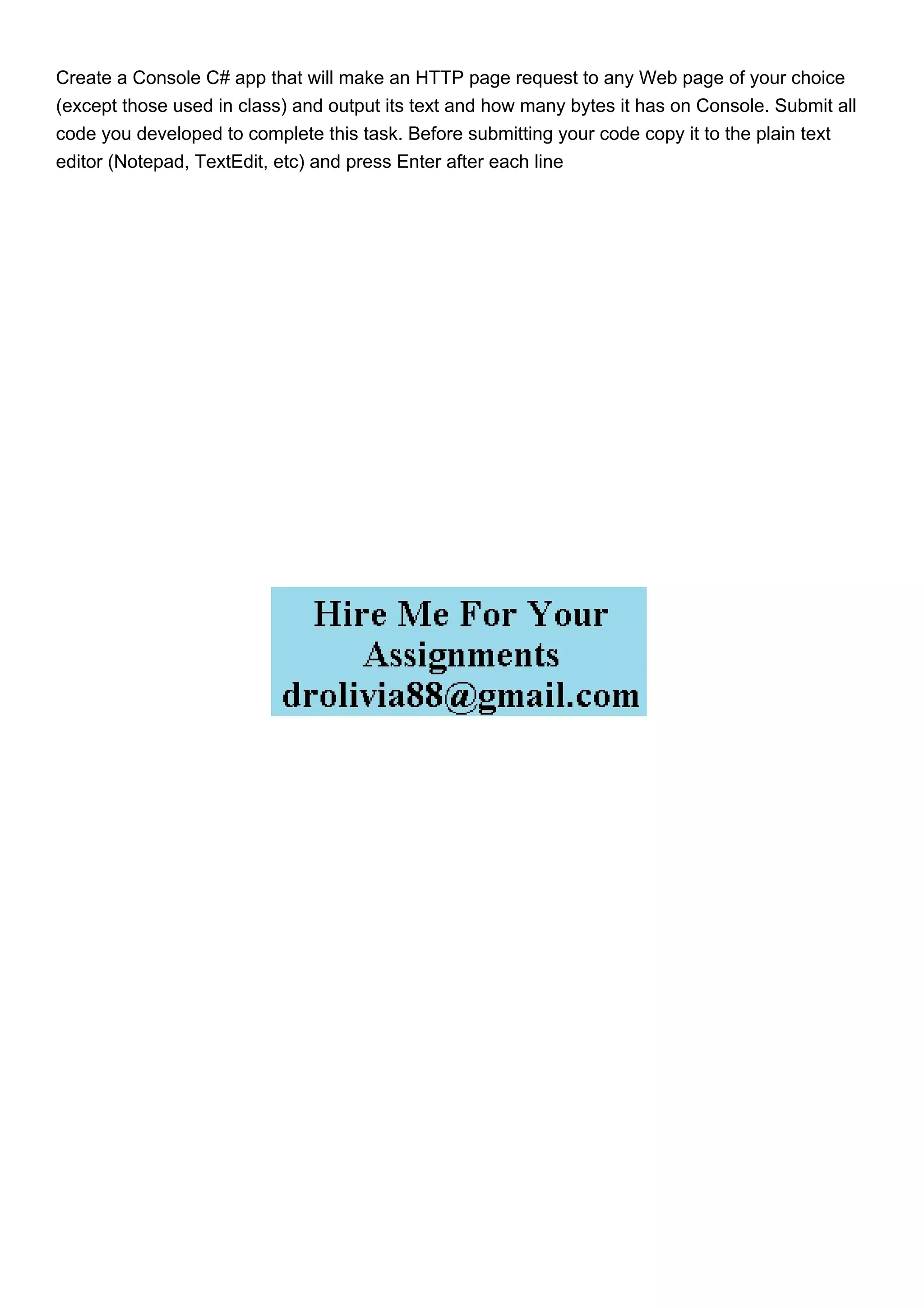 Create a Console C app that will make an HTTP page request .pdf