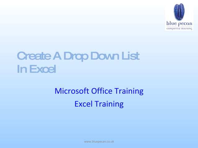 Create A Drop Down List In Excel | PPT