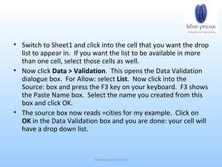 Create A Drop Down List In Excel | PPT