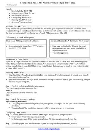 Create a fake REST API without writing a single line of code | PDF