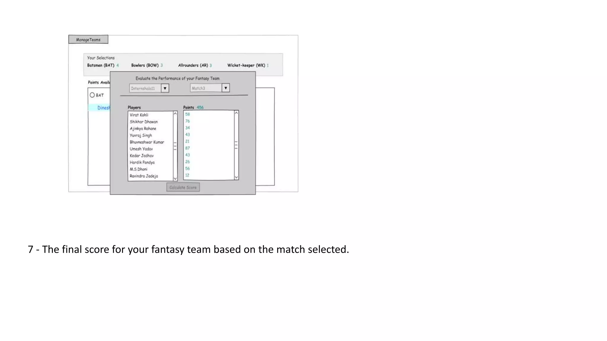 Create a fantasy cricket game in python.ppt