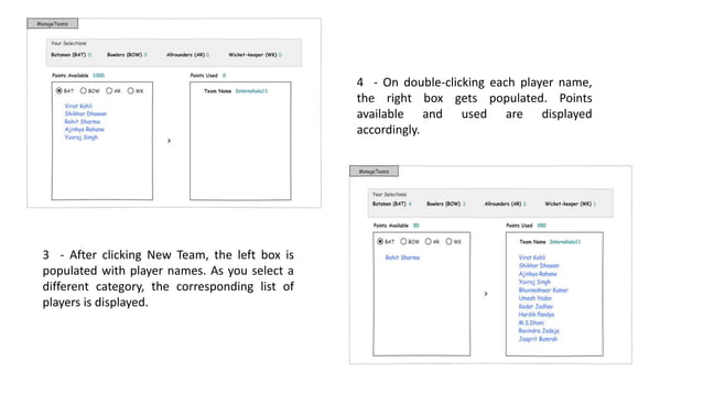 Create a fantasy cricket game in python.ppt