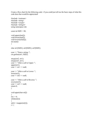 Create a flow chart for the following code-- if you could just tell me.docx