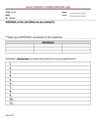 Laboratory Results Template