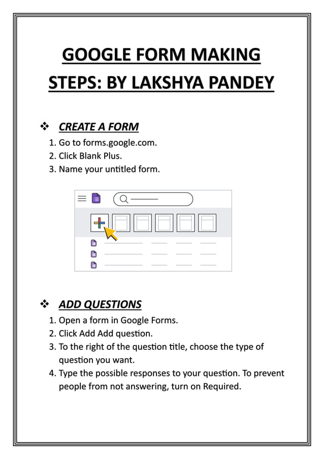 Google Form Making Step By Step Guide By LAKSHYA | PDF | Email | Internet