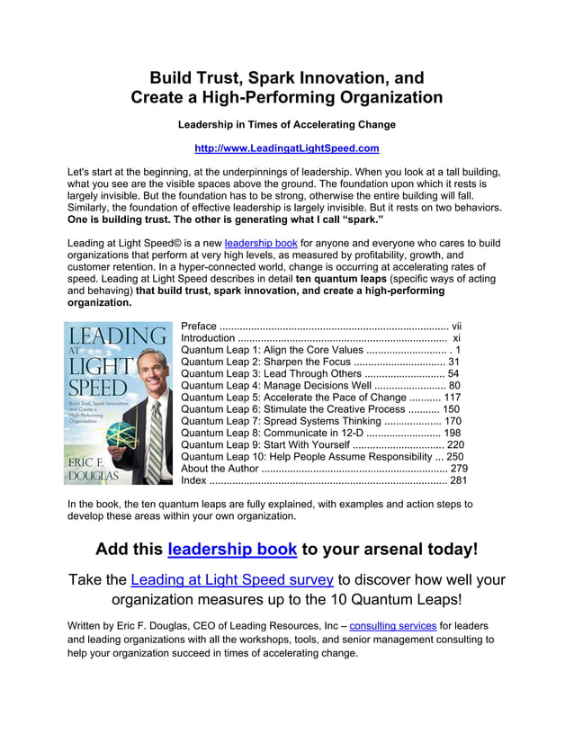 Create a high performance organization | PDF