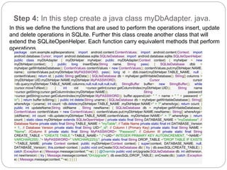 Create an android app for database creation using.pptx