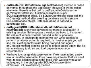 Create an android app for database creation using.pptx | Databases | Computer Software and ...