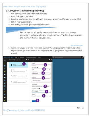 Create and Configure Windows Server 2016 VM in the Azure Step by Step | PDF