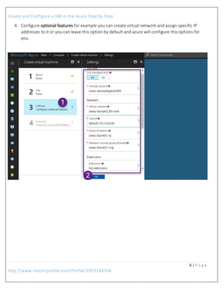Create and Configure Windows Server 2016 VM in the Azure Step by Step | PDF