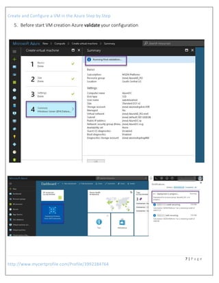 Create and Configure Windows Server 2016 VM in the Azure Step by Step | PDF