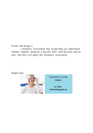 Create and design a 1 formative as | DOCX