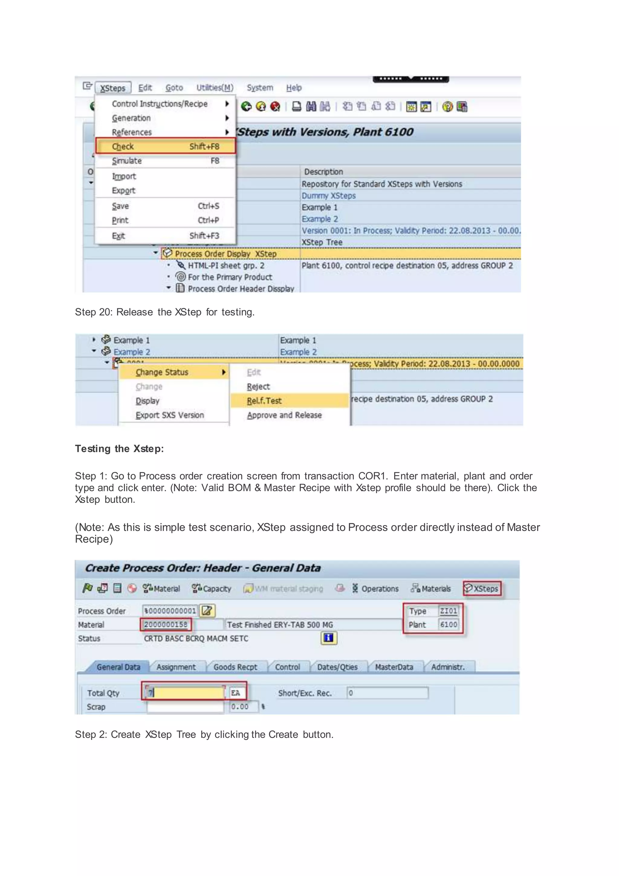 Create and test a basic xstep in standard xstep repository | DOCX