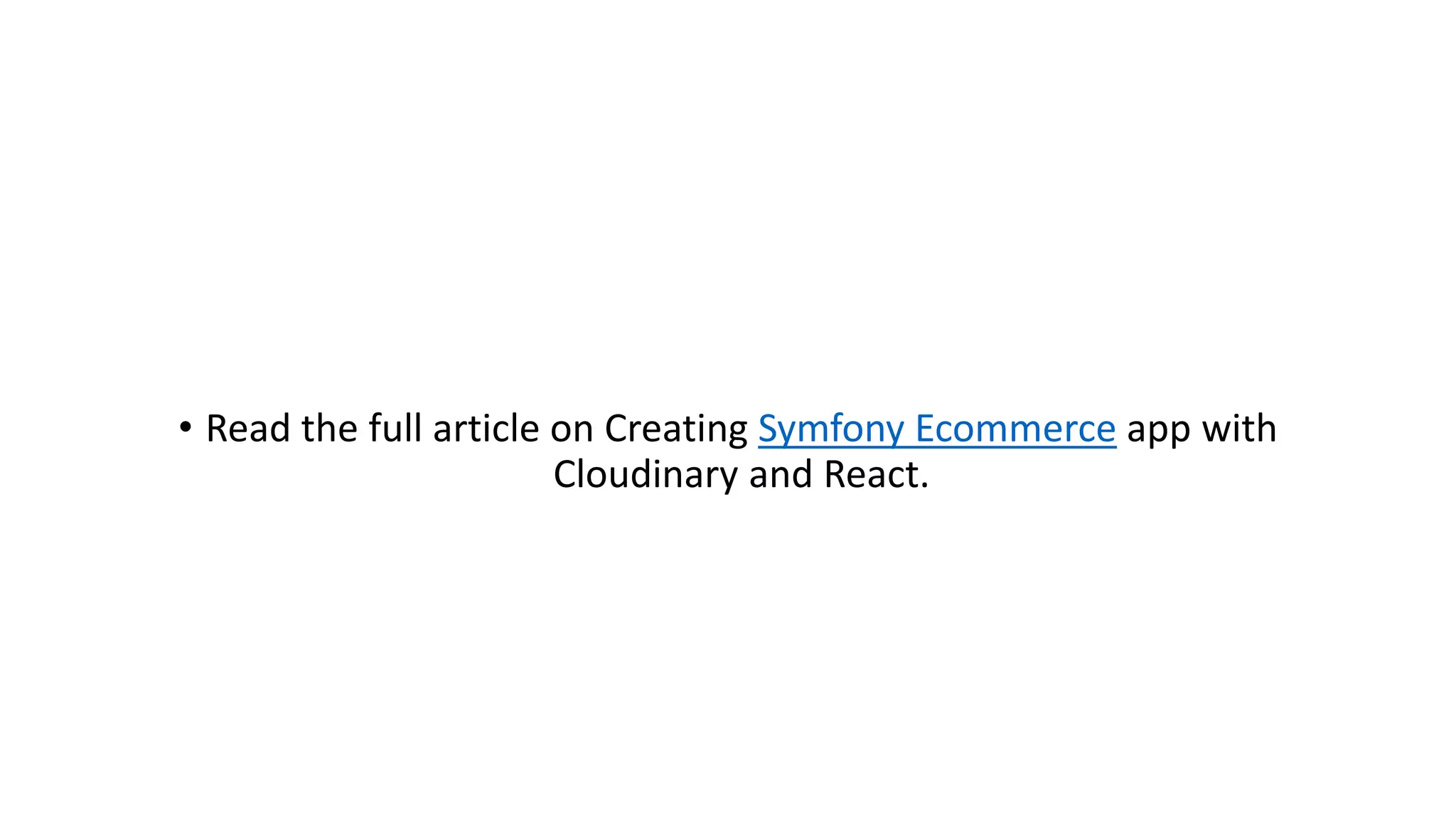Creating a Symfony Ecommerce App | PPTX