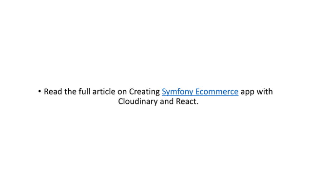 Creating A Symfony Ecommerce App Pptx Web Development Internet