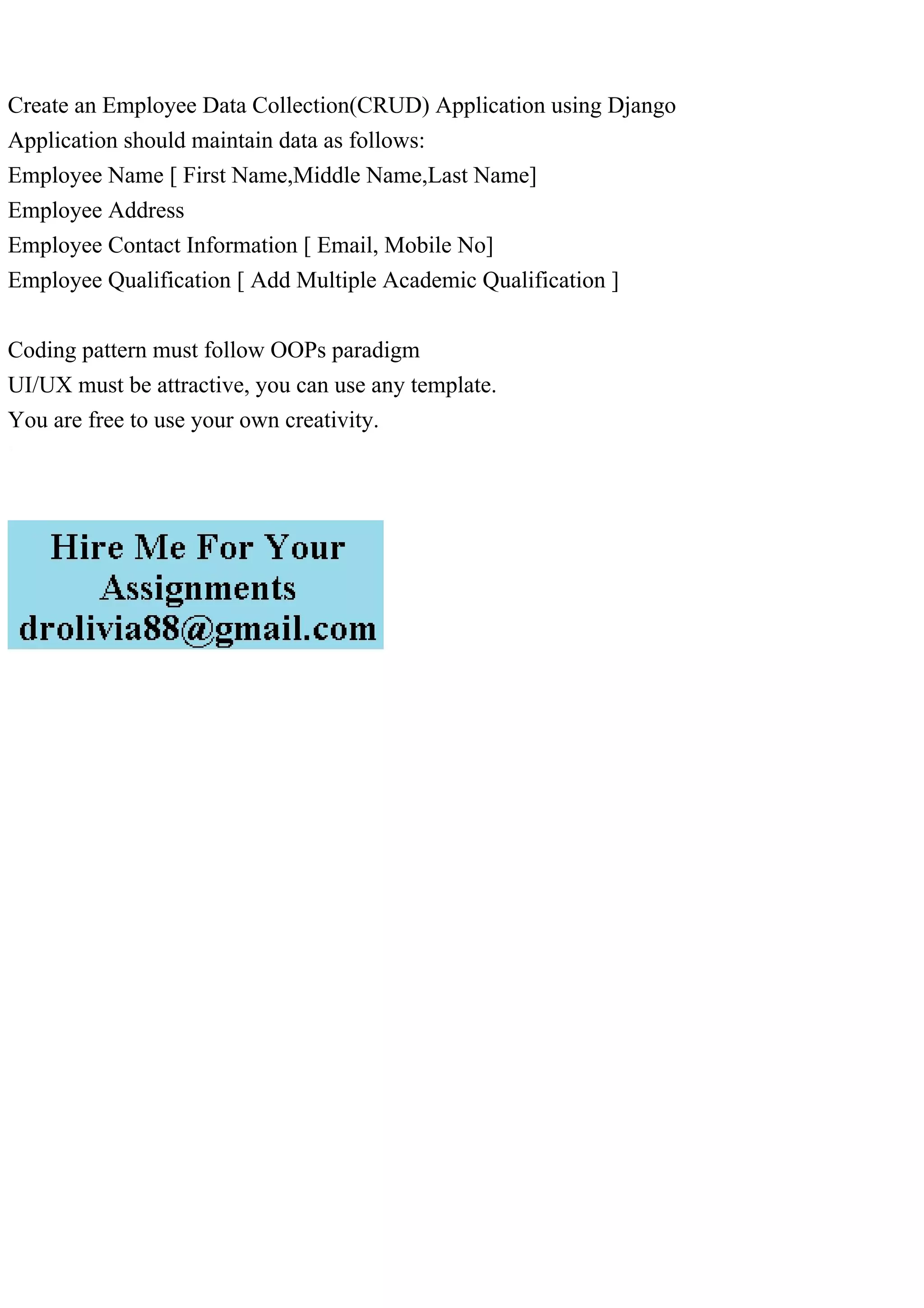 Create an Employee Data Collection(CRUD) Application using Django .pdf